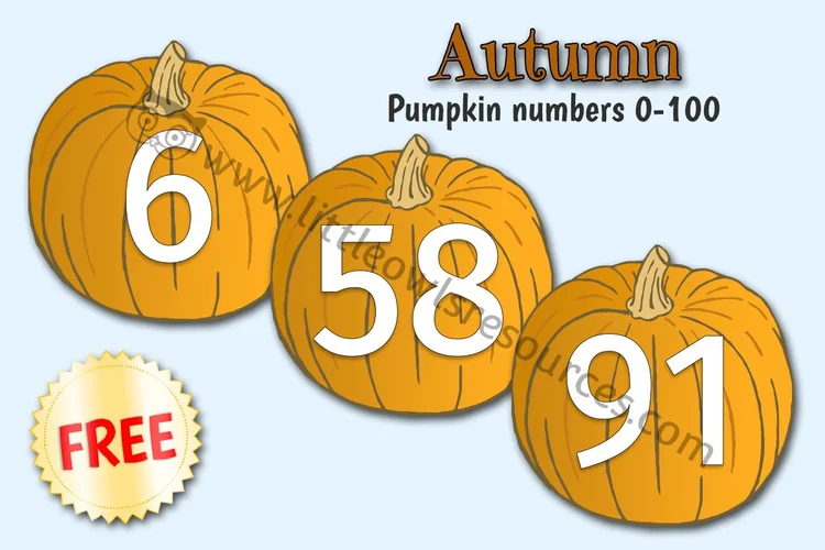 FREE Autumn: Pumpkin Numbers (0-100) | EYFS & KS1 Printables — Little ...