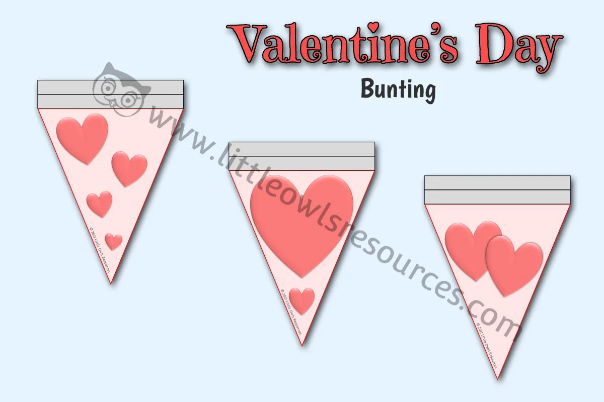 Valentine's Day: Heart Bunting Decoration | EYFS & KS1 Printables ...