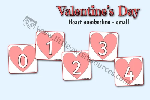 Valentine's Day: Heart Number Cards (Small) | EYFS & KS1 Printables ...