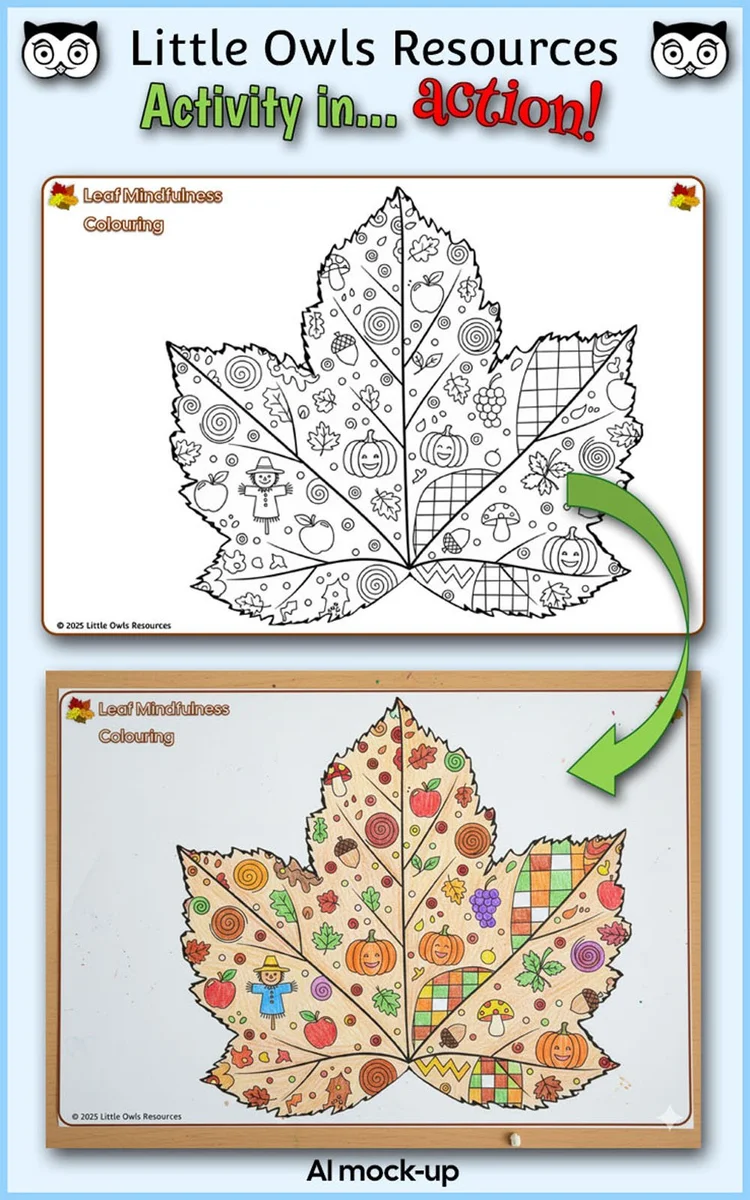 Autumn: Mindfulness Colouring Leaves | EYFS & KS1 Activities — Little ...