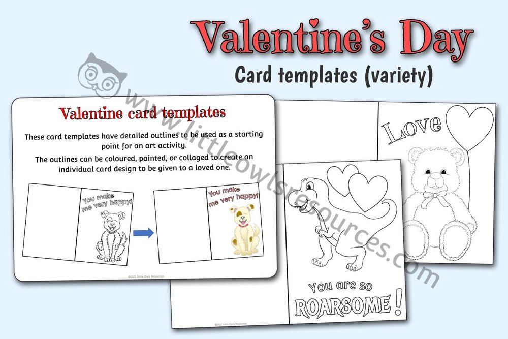 Valentine's Day: Art & Craft Card Templates | EYFS & KS1 Printables ...