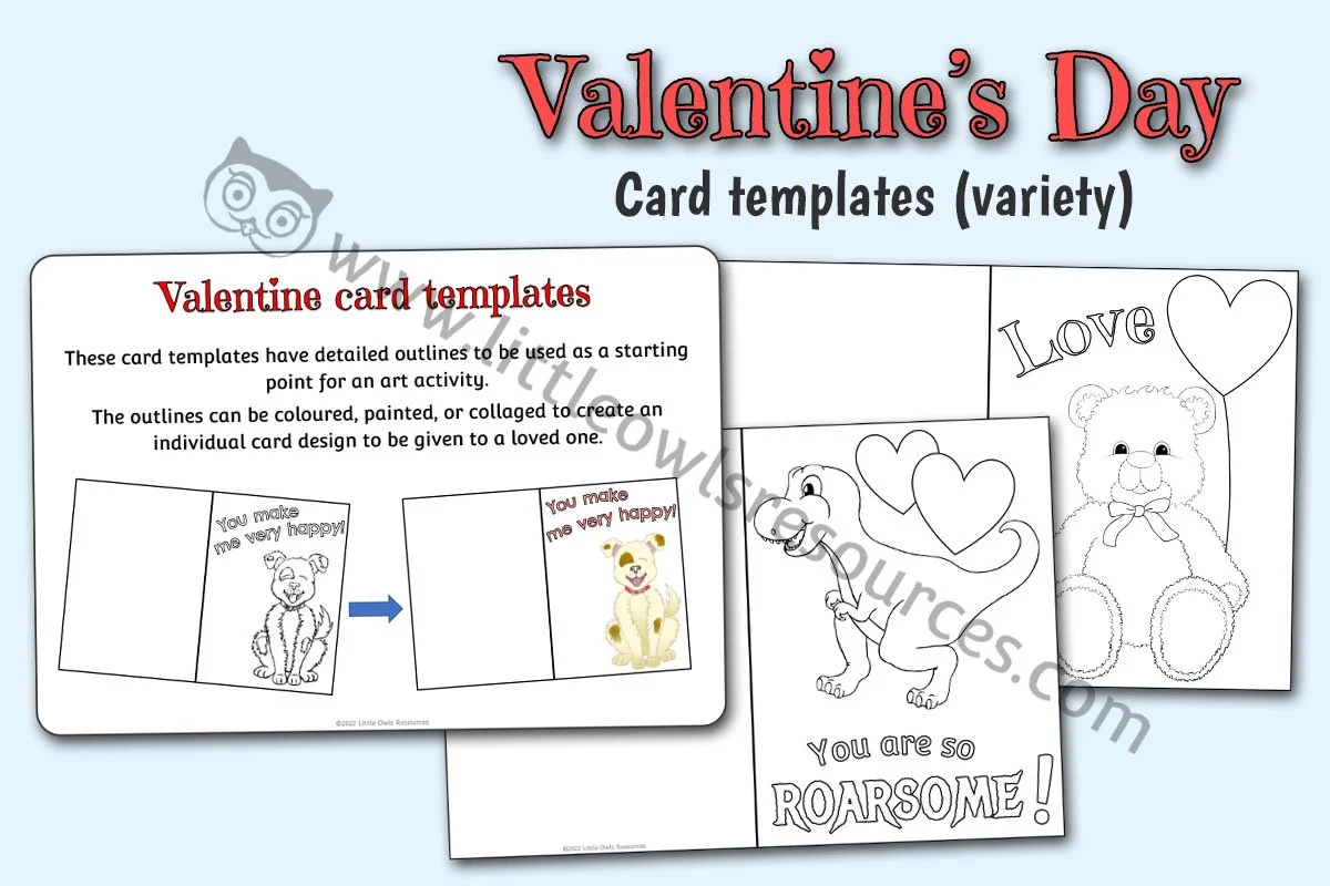 Valentine's Day: Art & Craft Card Templates | EYFS & KS1 Printables ...