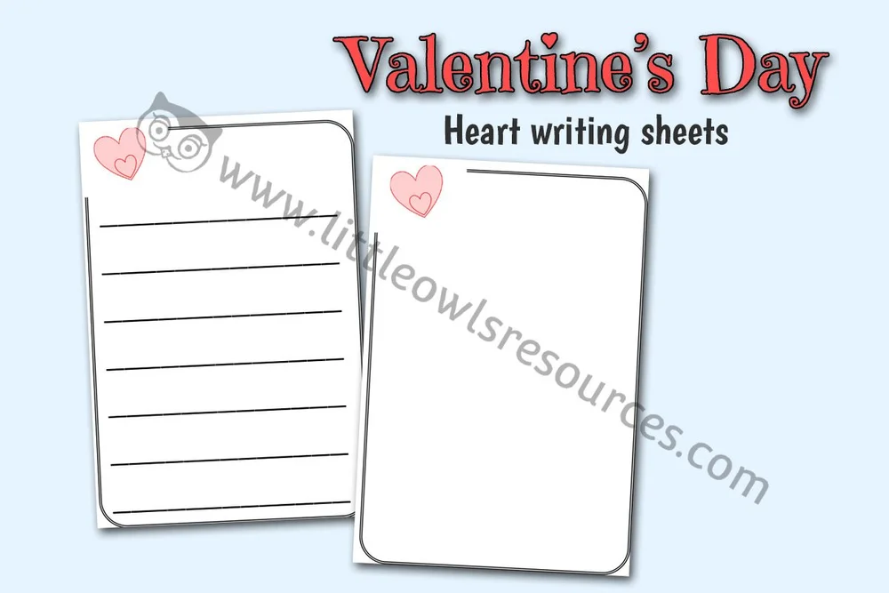 Valentine's Day: Heart Motif Write/Draw Sheets | EYFS & KS1 Printables ...