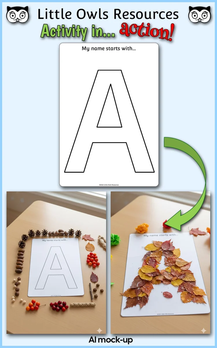 All About Me: 'My name starts with...' Letter Outlines | EYFS Activity ...