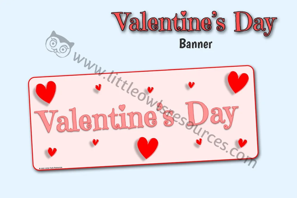 'Valentine's Day' Display Banner | EYFS & KS1 Printables — Little Owls ...