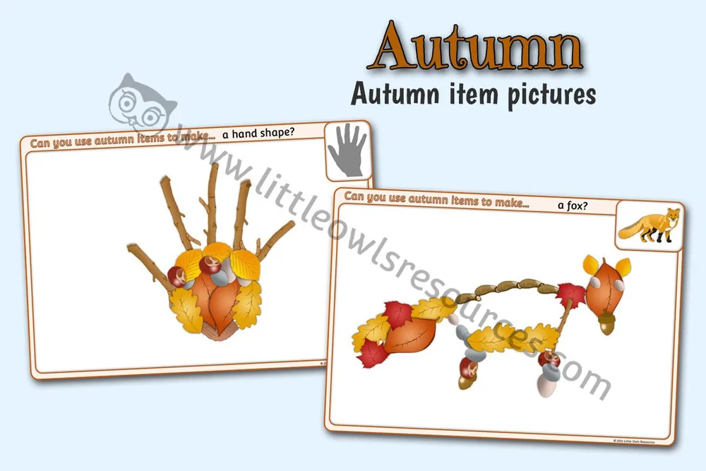 Autumn Natural Items Artwork Activity Posters | EYFS & KS1 Printables ...