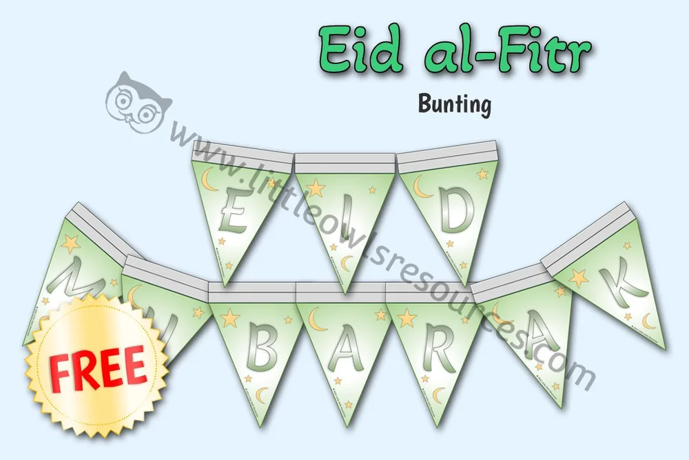 FREE Eid al-Fitr: Eid Mubarak Bunting Display | EYFS & KS1 Printable ...