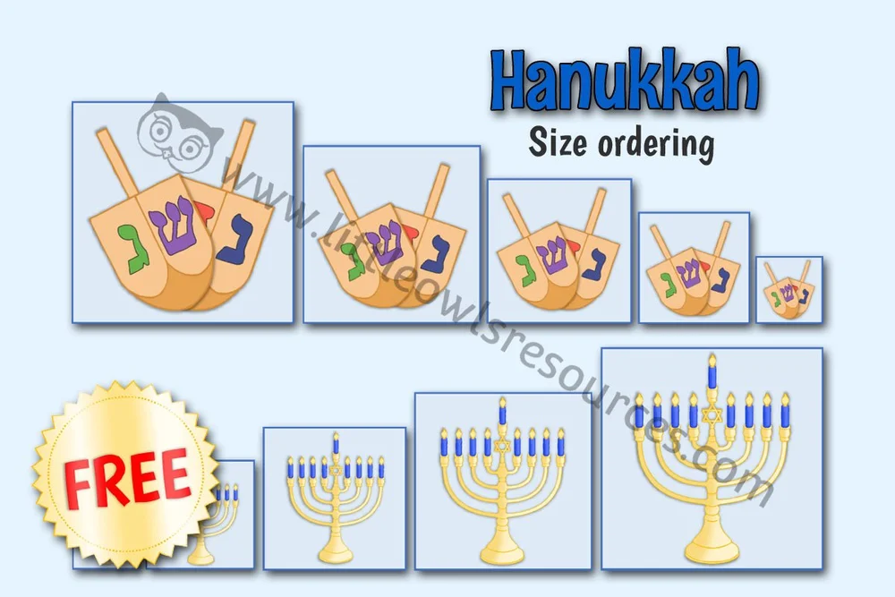 FREE Hanukkah: Size Ordering Cards Activity | EYFS Printables — Little ...