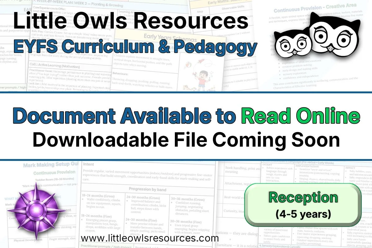 About Our Reception Curriculum Phase Framework | 4-5 Years — Little ...