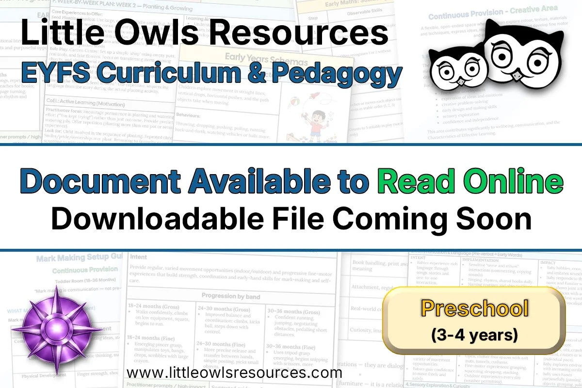 How To Use Guide: Preschool Weekly Planning Templates (3–4 Years ...