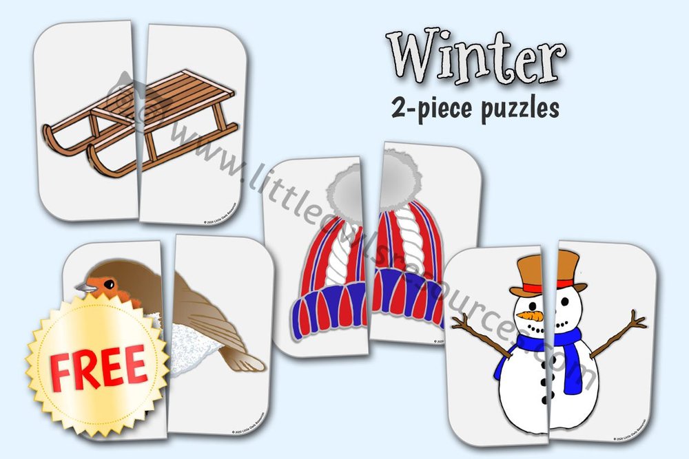 FREE Winter: Puzzles (2-Piece) Pack | EYFS Printable Activity/Game ...