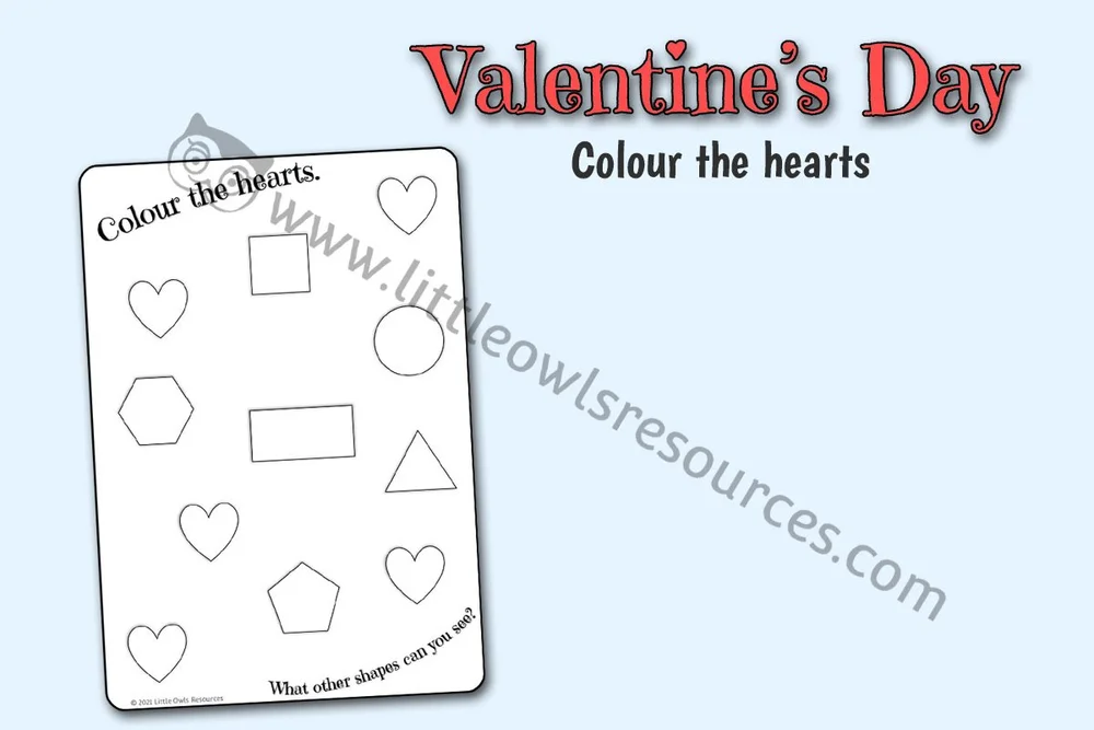 Valentine's Day: Colour the Hearts Activity | EYFS & KS1 Printables ...