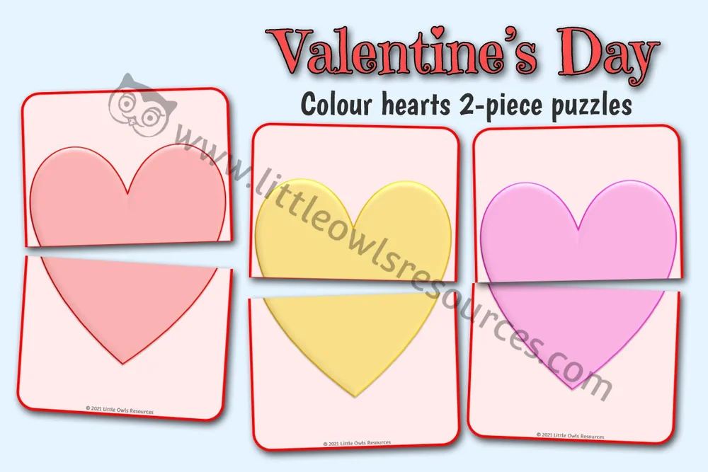 Valentine's Day: Hearts Colour Match Puzzles | EYFS Activity — Little ...
