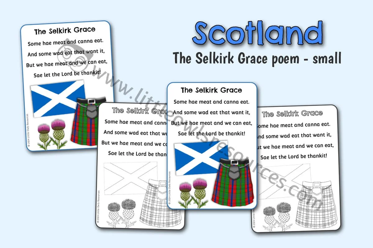 'The Selkirk Grace' Poem (Small Handout & Colouring Sheet) | EYFS & KS1 ...