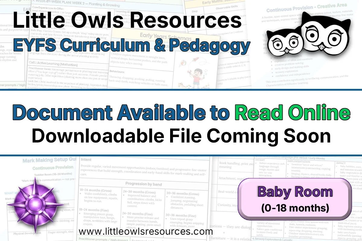 Supporting Babies at Home (Birth-18 Months) — Little Owls Resources ...