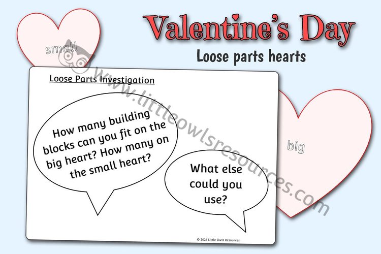 Valentine's Day: Loose Parts Hearts (Big/Small) | EYFS & KS1 Printables ...