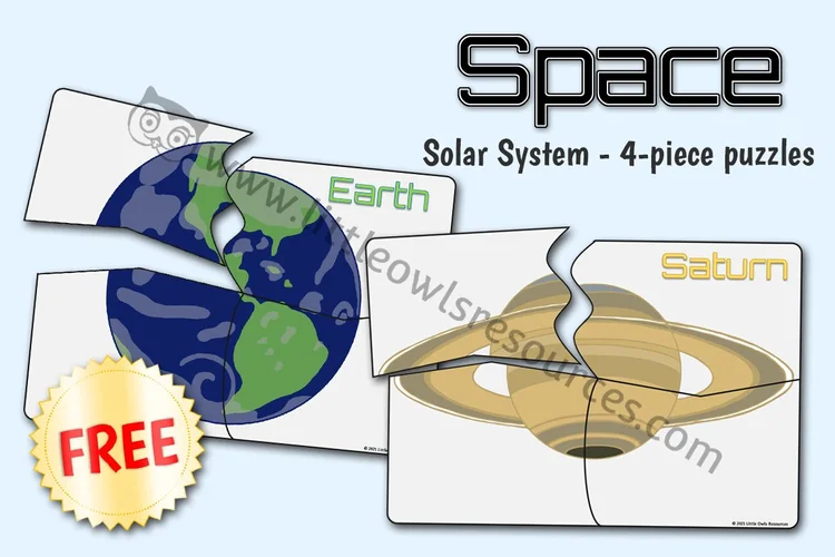 FREE Space: Planet Solar System Puzzles | EYFS Printable Activities ...