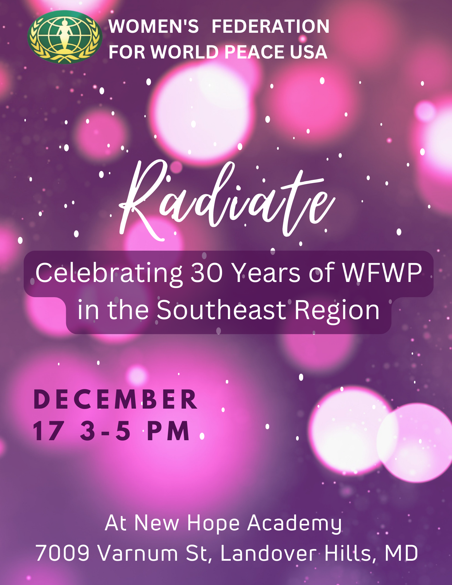 SR2 WFWP 30th anniversary celebration — Women's Federation for World ...