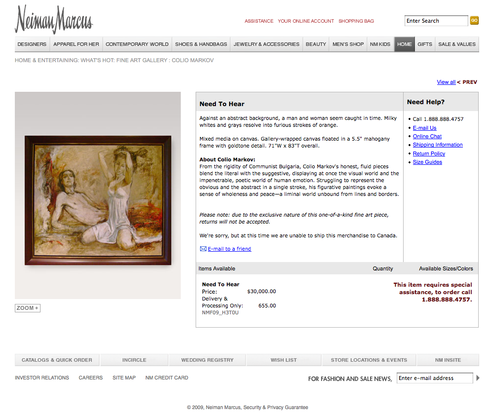 Neiman Marcus Fine Art Gallery — ERIC SWECKER