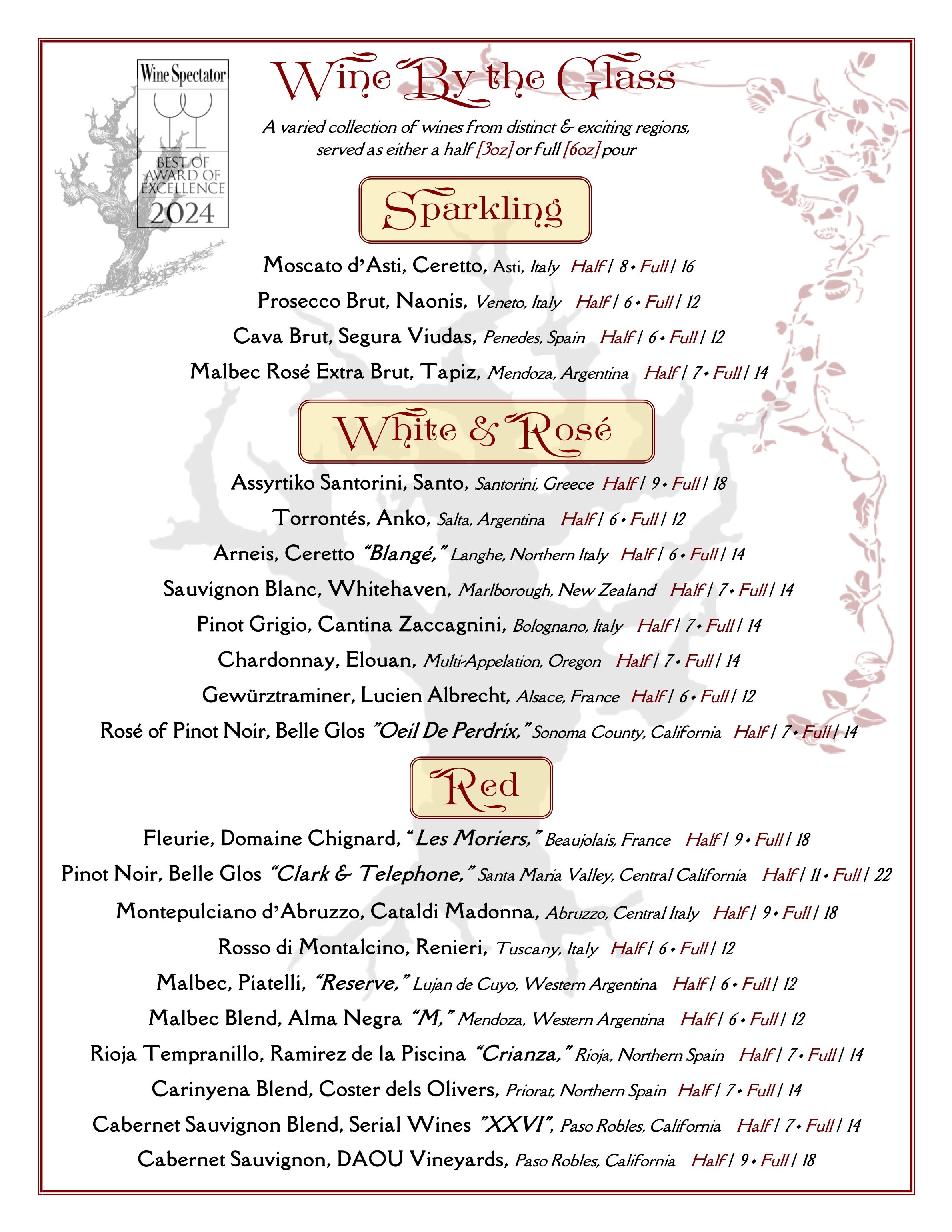 Menu — Primrose Path