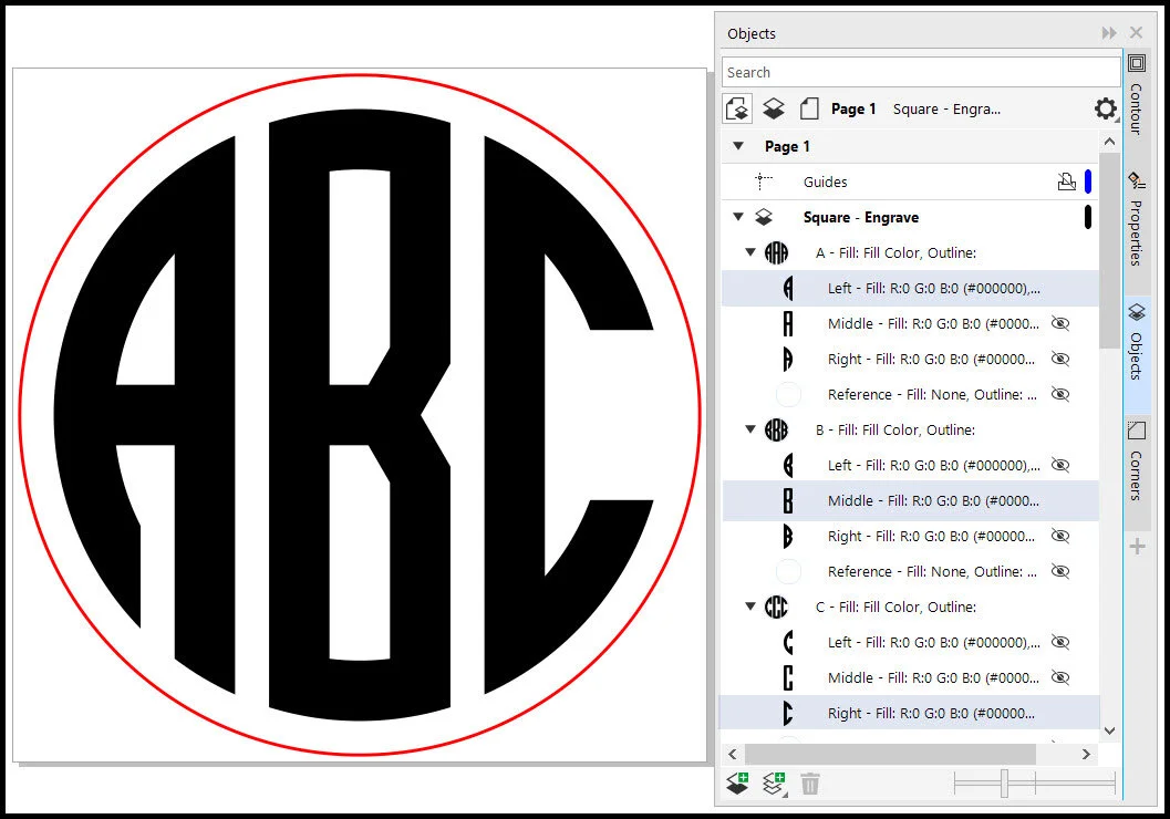 3_Letter_Circular_Monogram — Layered Paper Art - Laser Cut