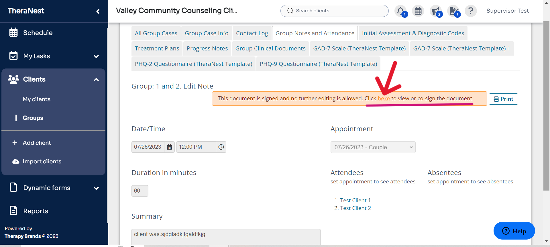 Cosigning — Valley Community Counseling Clinic