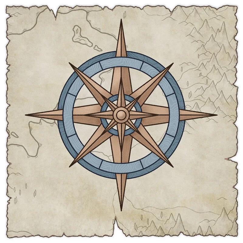 Old Compass Rose Drawing