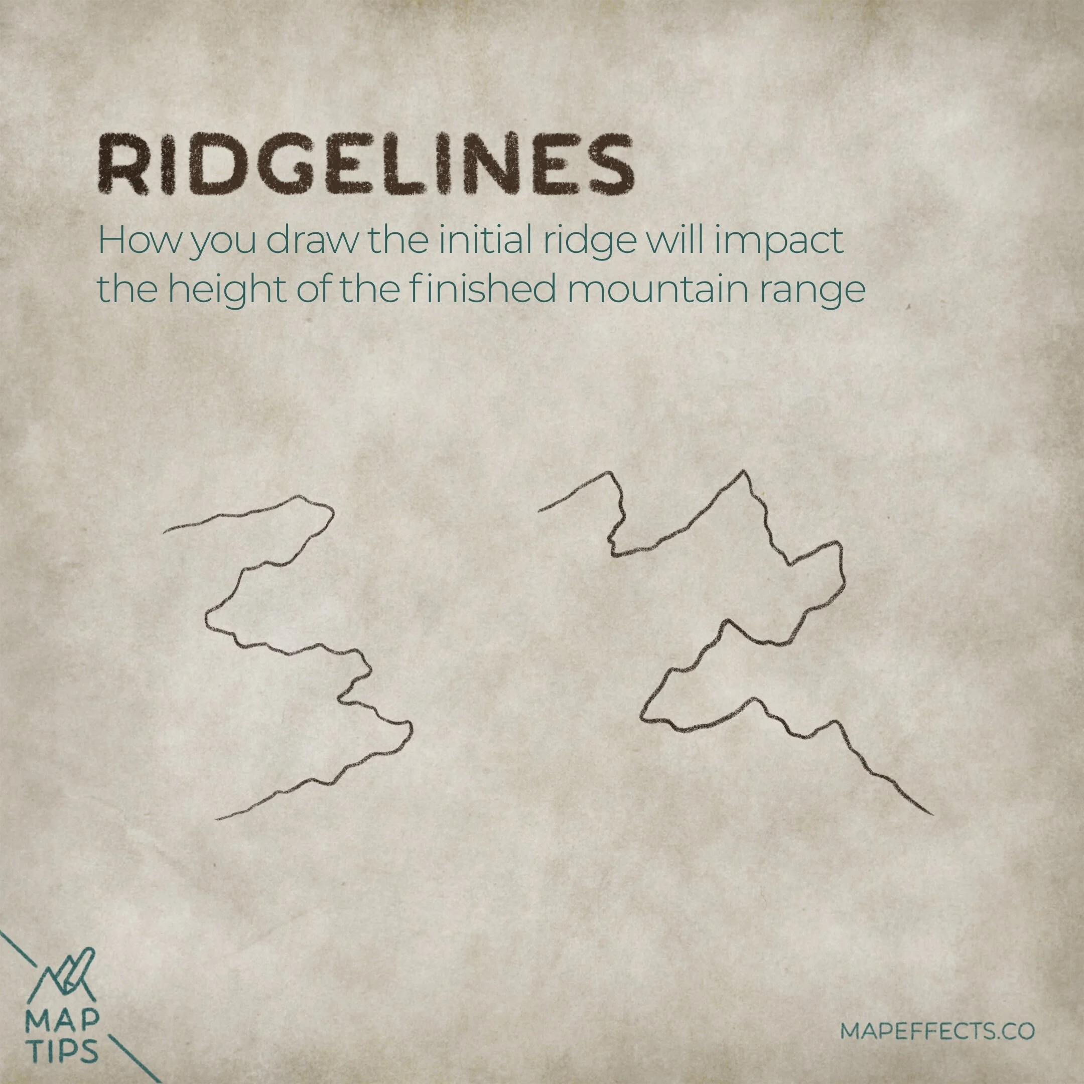Mountain Size Using the Ridgeline Method | Fantasy Map Tips — Map Effects