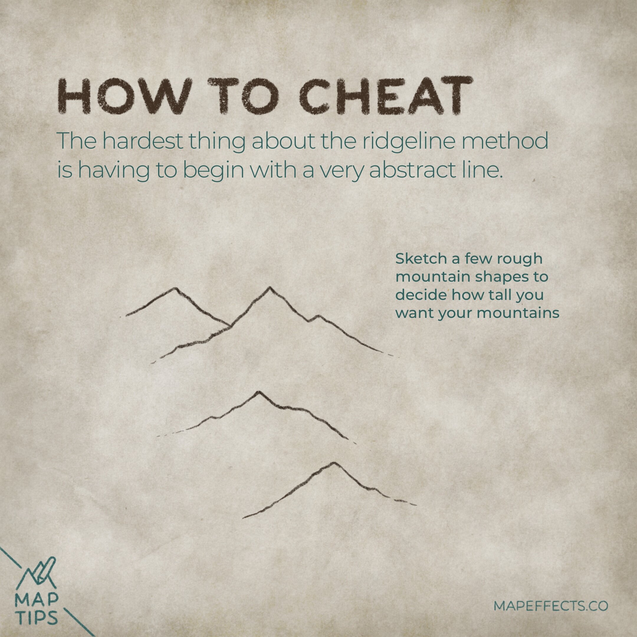Mountain Size Using the Ridgeline Method | Fantasy Map Tips — Map Effects