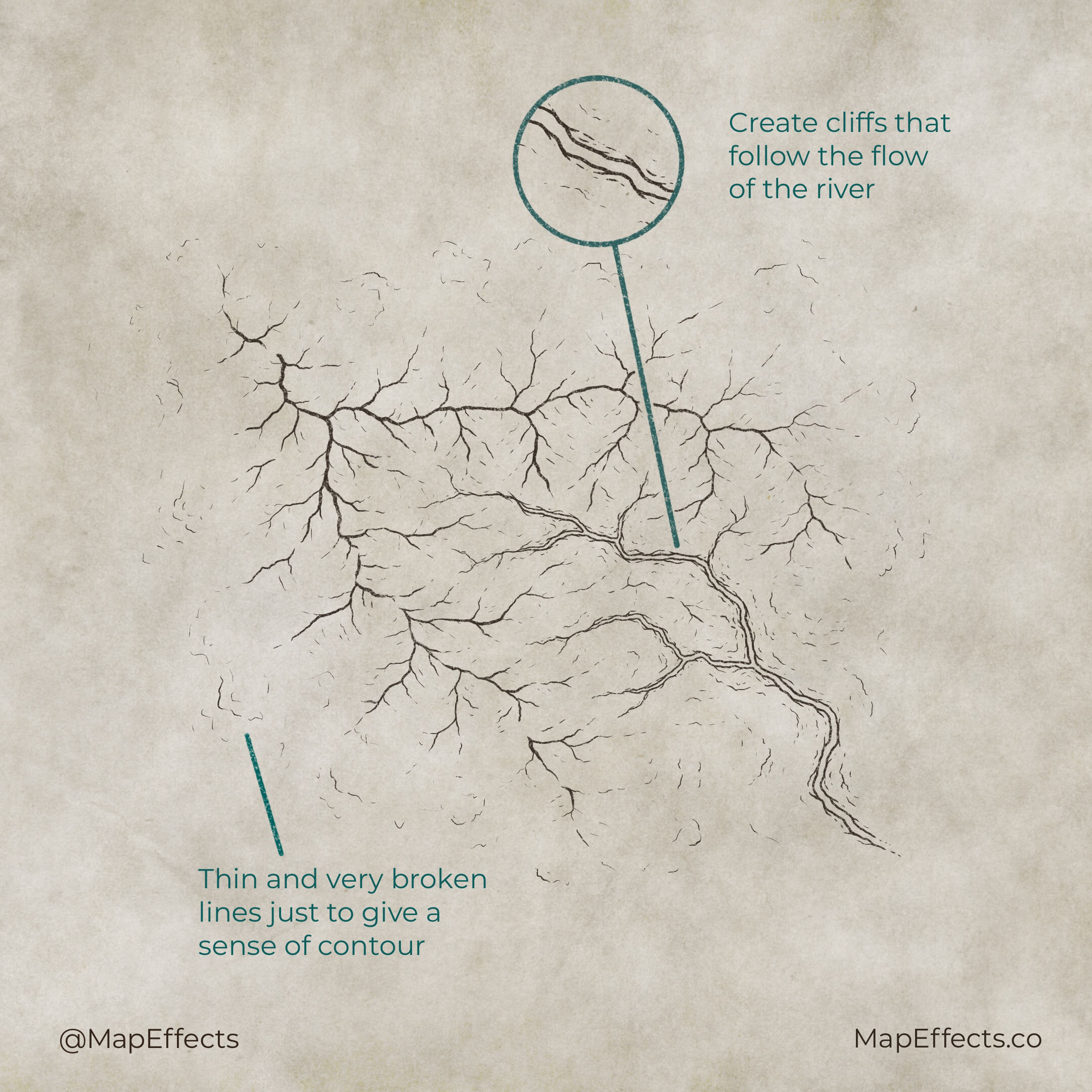 How to Draw Mountains - Top Down Perspective — Map Effects