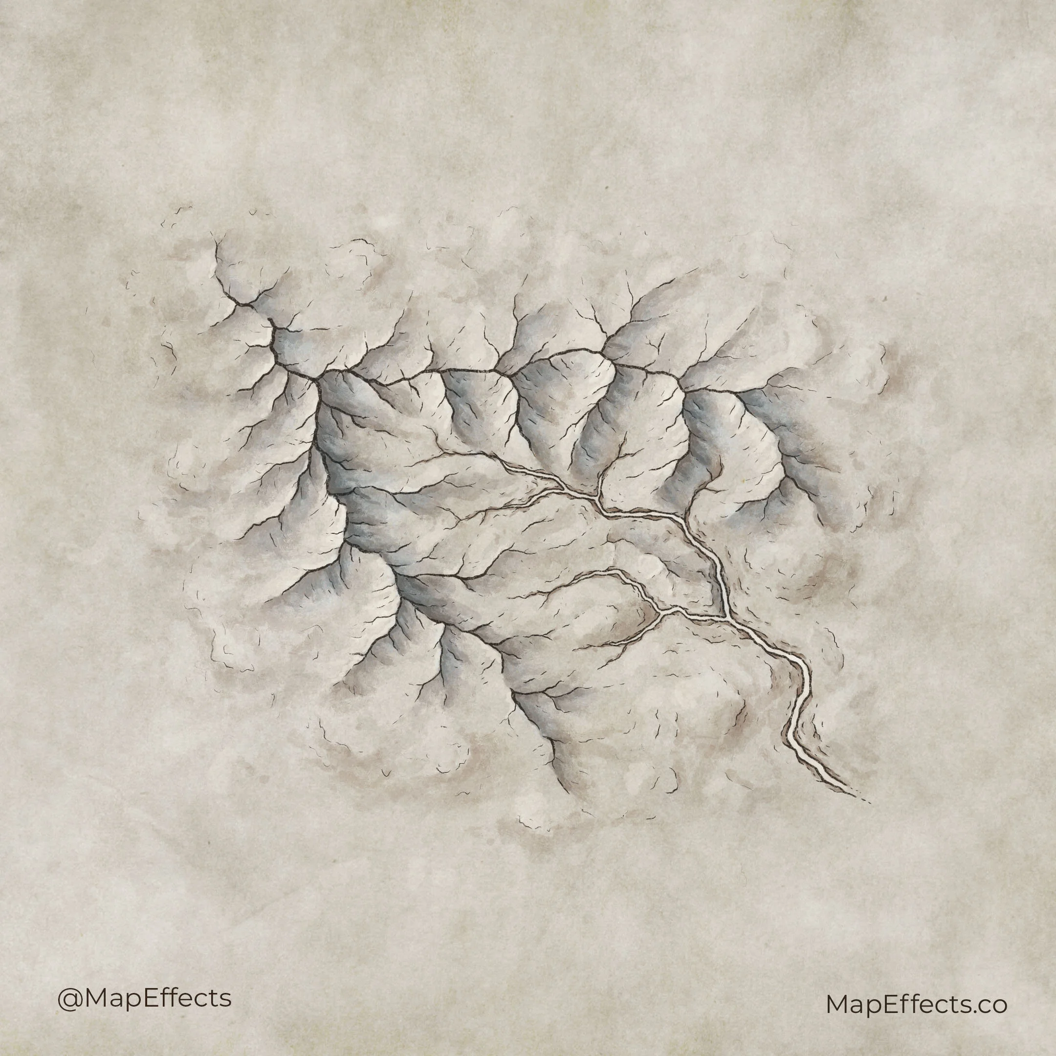 How to Draw Mountains - Top Down Perspective — Map Effects