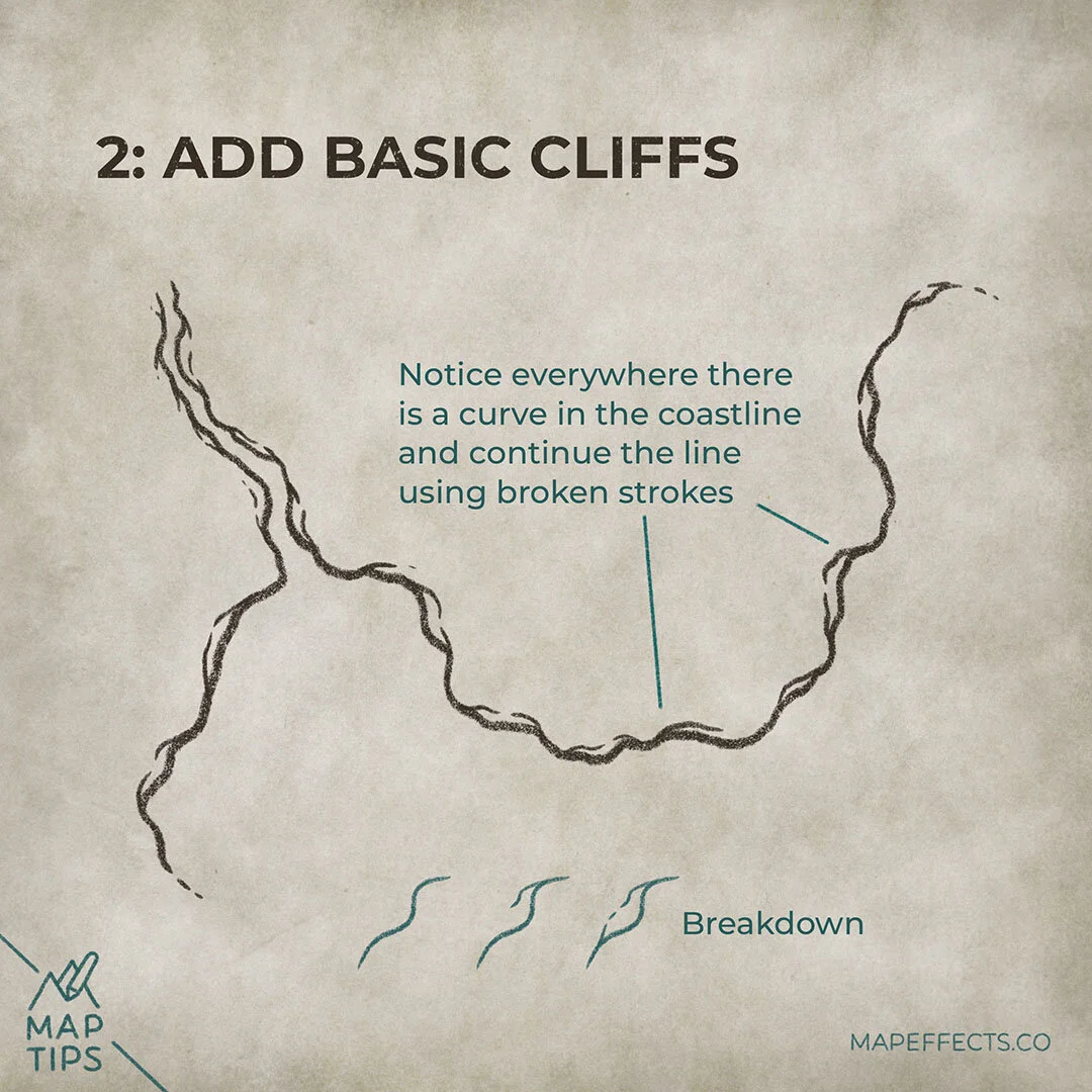 Drawing Top Down Cliffs On Your Fantasy Map — Map Effects