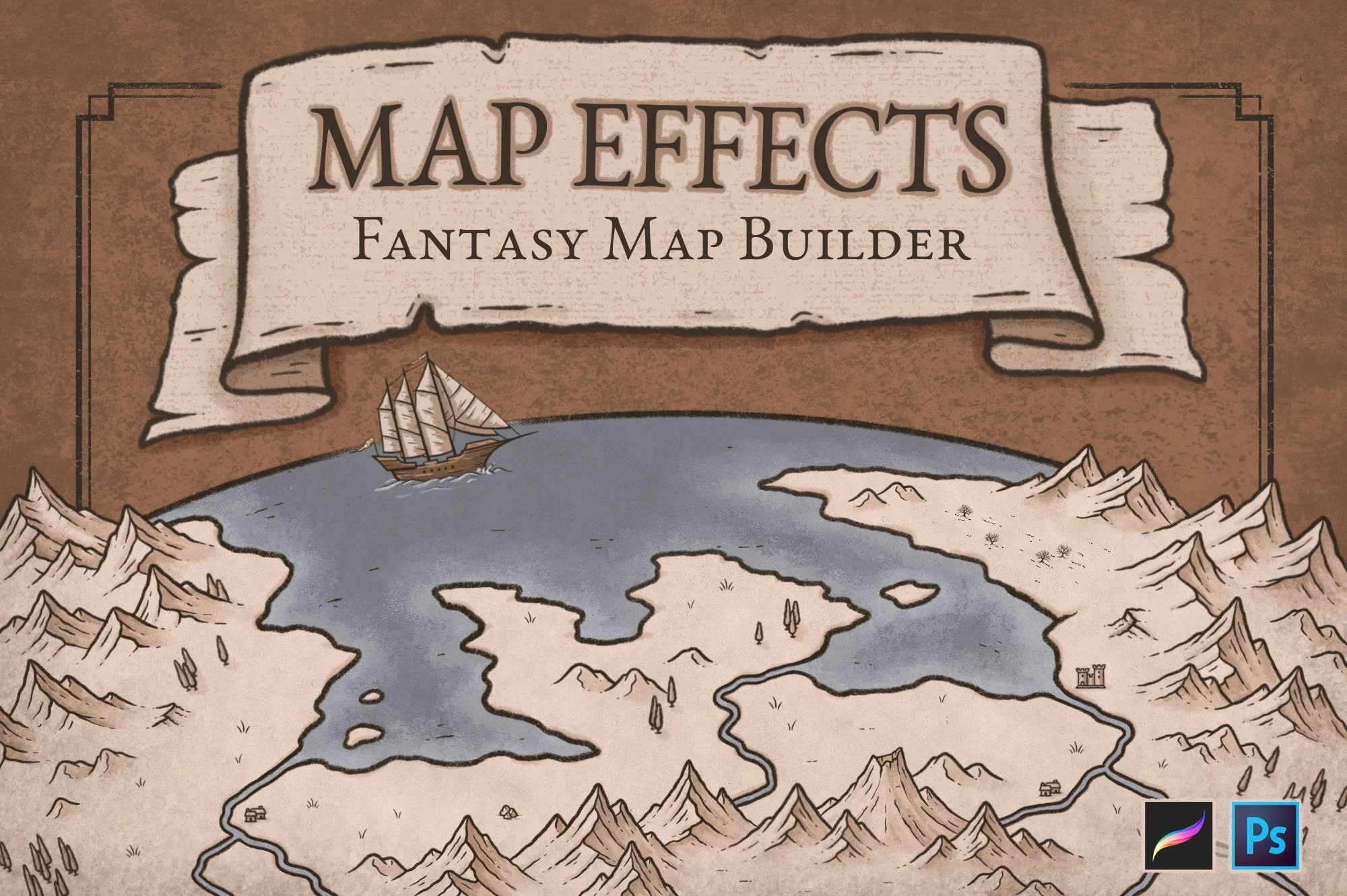 Quickly Create Your Own Fantasy Maps in Procreate — Map Effects