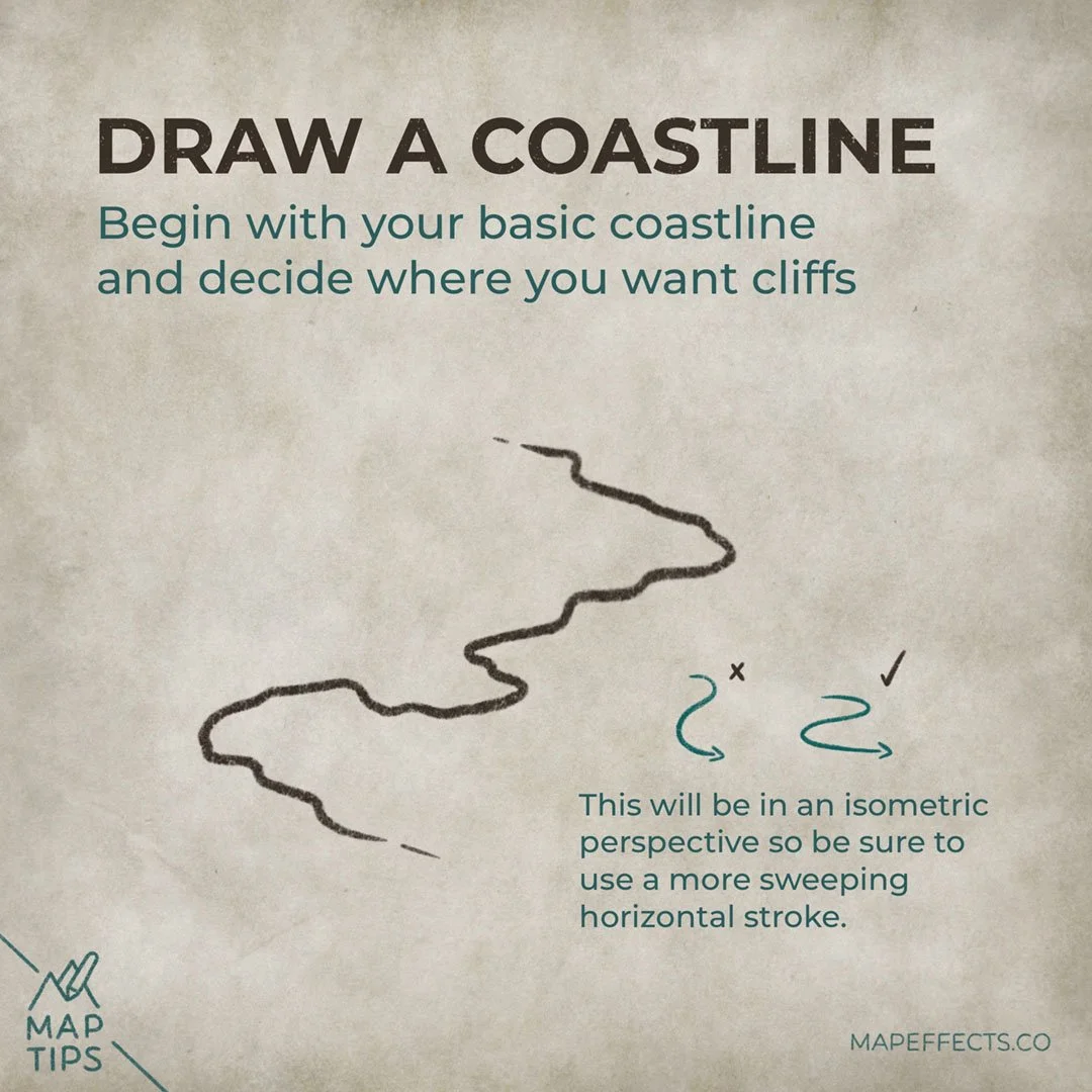 Easily Draw Coastal Cliffs On Your Fantasy Maps — Map Effects