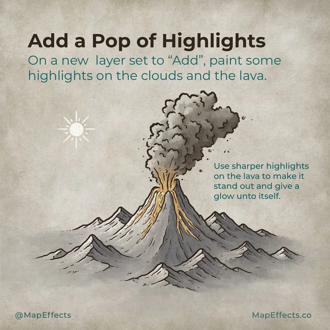 How to Draw a Volcanic Eruption — Map Effects