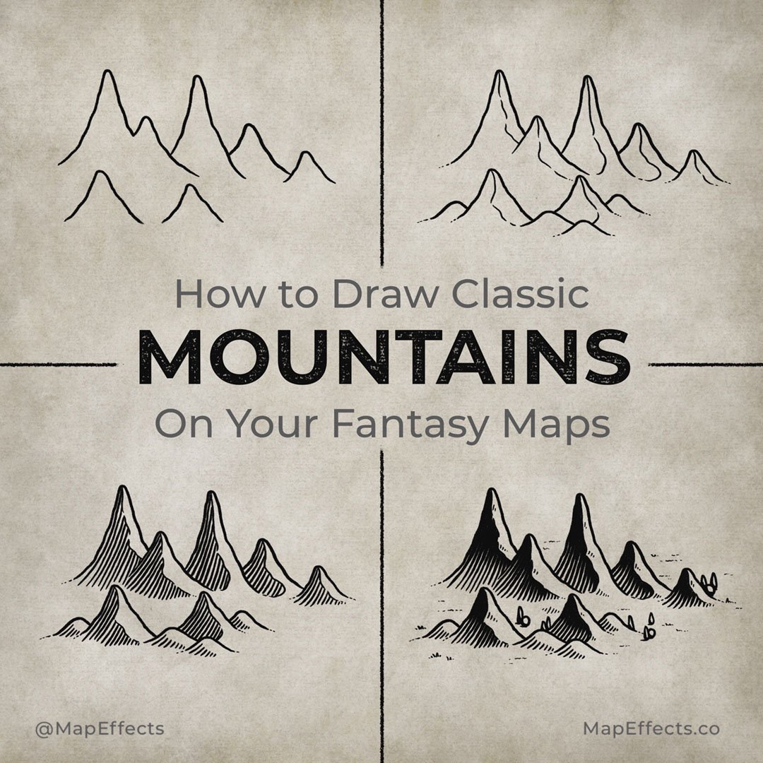 How to Draw Classic Fantasy Mountains — Map Effects
