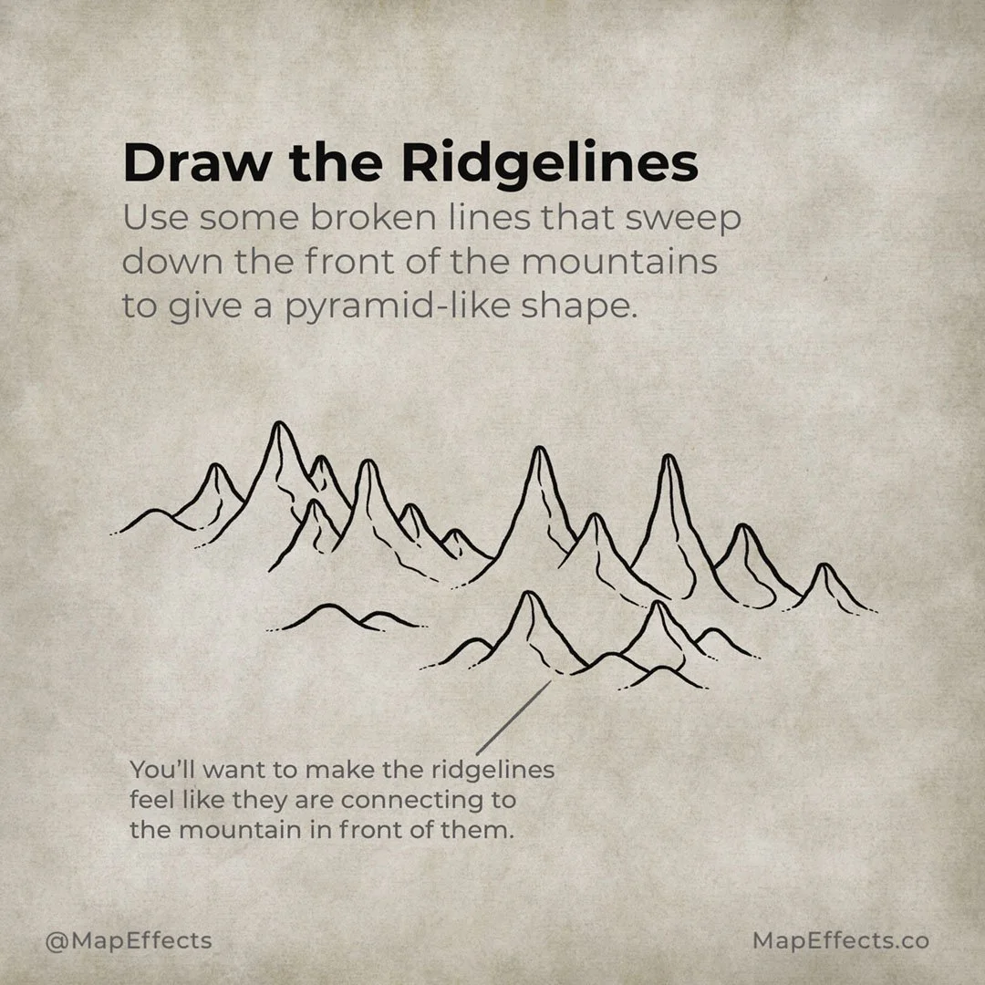 How to Draw Classic Fantasy Mountains — Map Effects