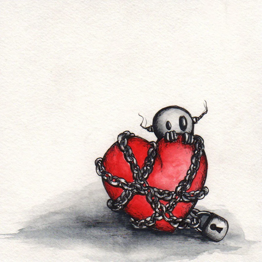 Chained Heart Drawing