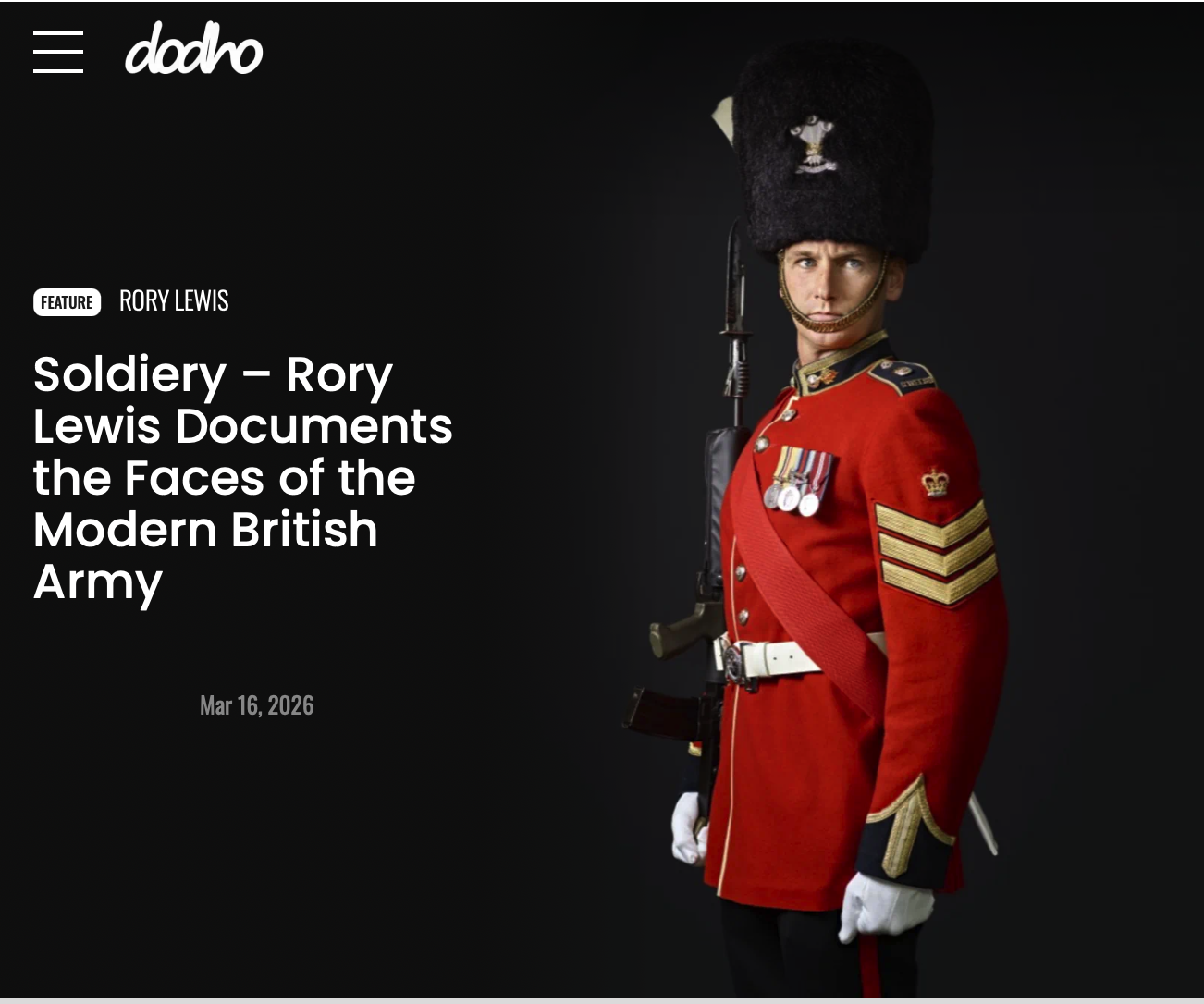 Thank You to Dodho Magazine for Featuring Soldiery — Rory Lewis ...