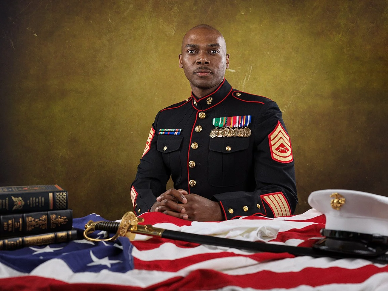 Gunnery Sergeant Marcus Lewis, U.S. Marine Corps – Portrait Sitting ...