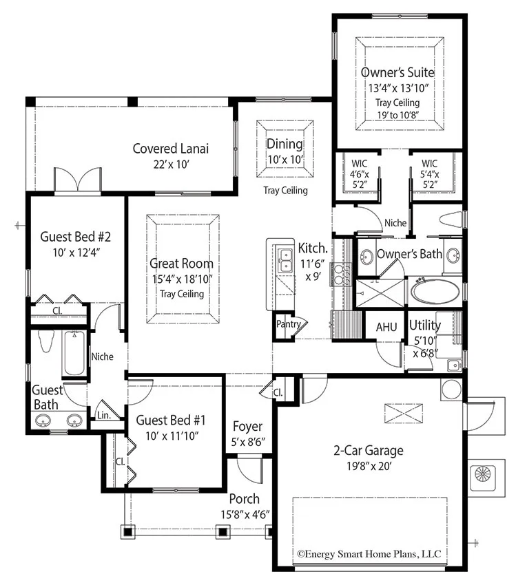 Summerville House Plan #109 | 3 Bed, 2 Bath | 1,555 sq. ft. — Wright ...