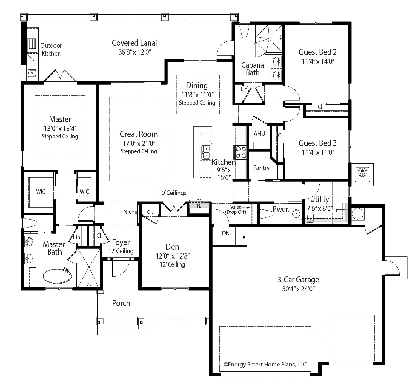 Chambers House Plan #150 | Bed 3, Bath 2.5 | 2,164 sq. ft. — Wright ...