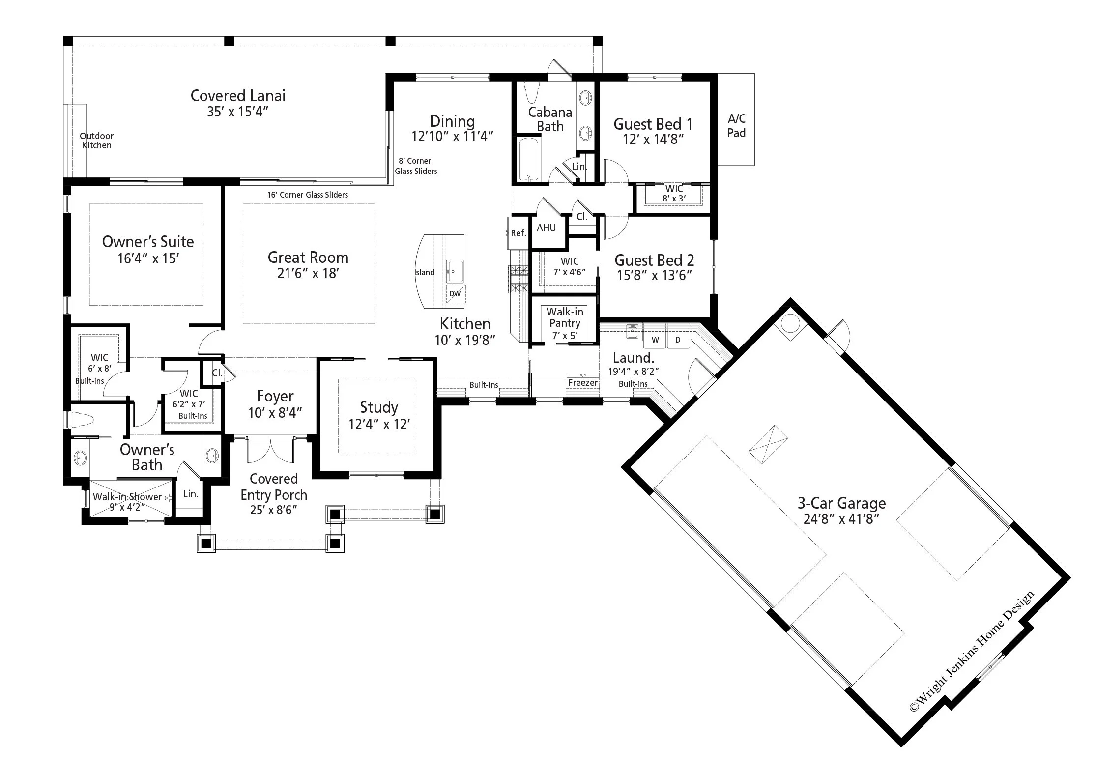 Laverna House Plan #725 | 3 Bed, 2 Bath | 2,534 sq. ft. — Wright ...