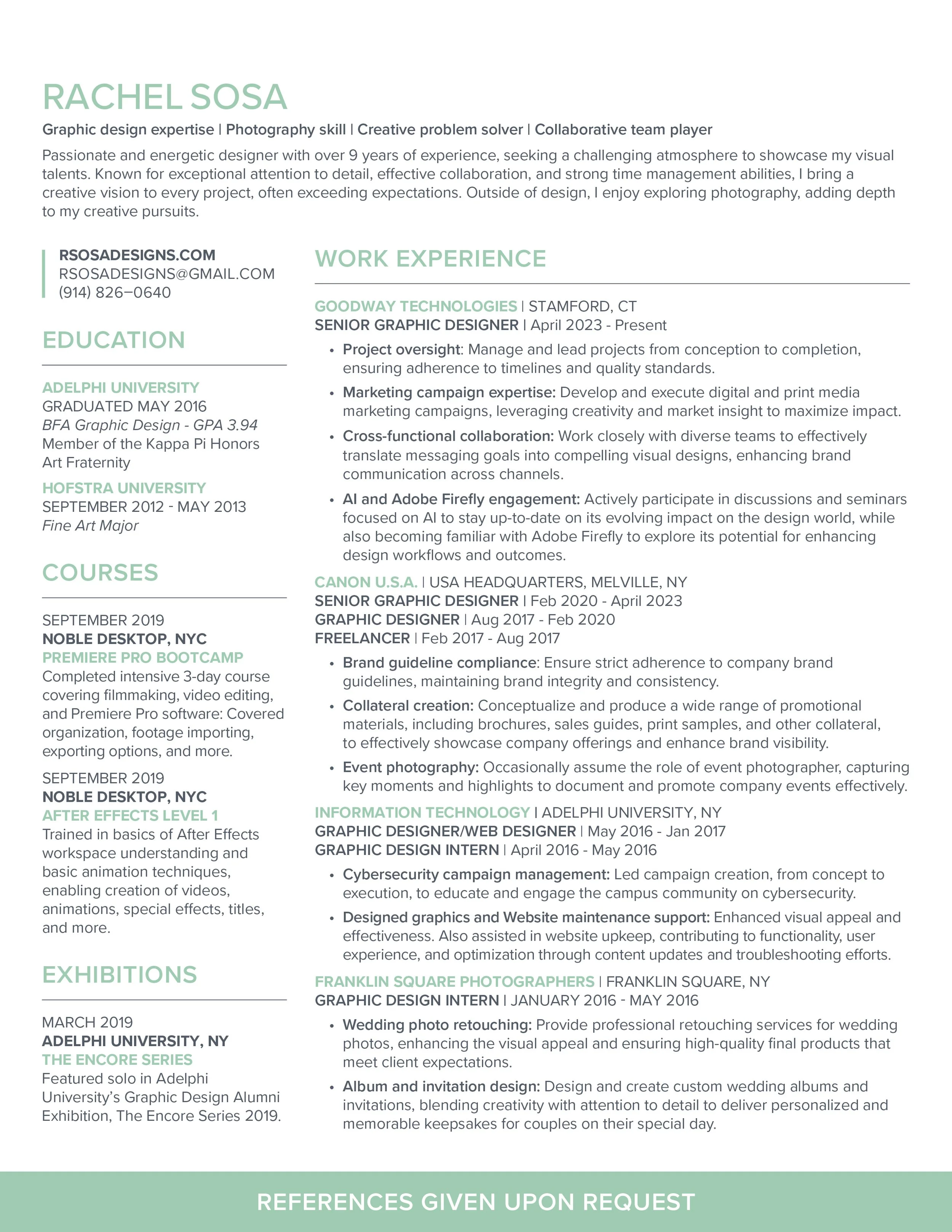 Resume — Rachel Sosa