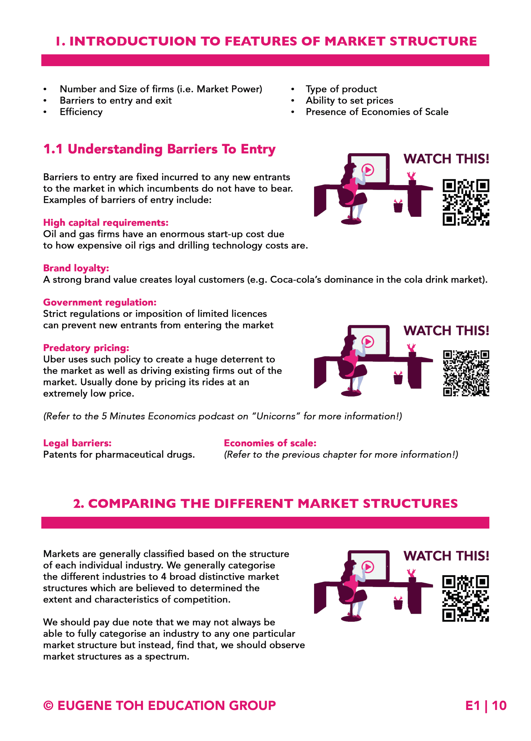 Market Structure - Free A Level Economics notes — economics tuition ...