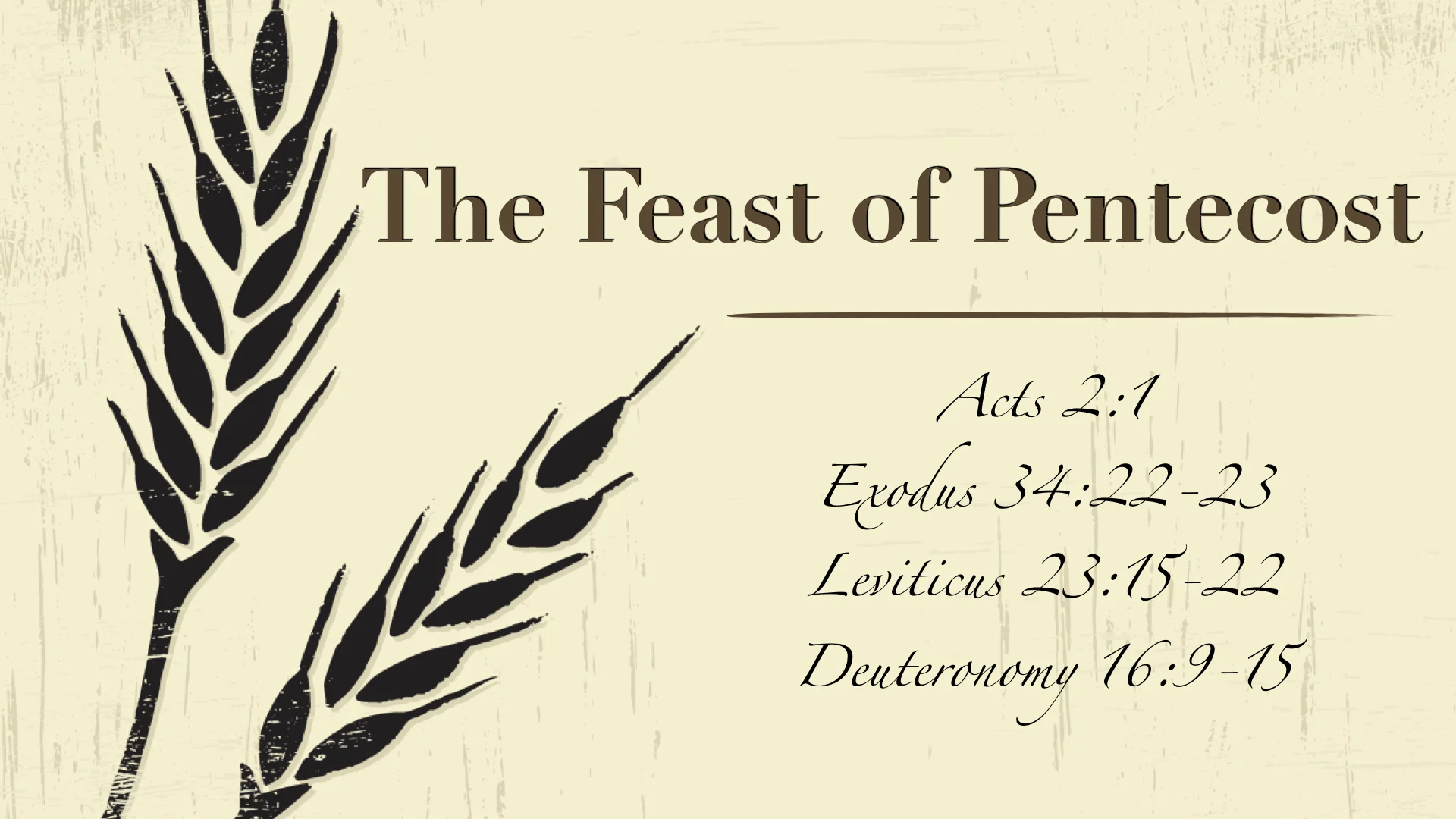 Lesson Outlines — Foundations of Pentecost