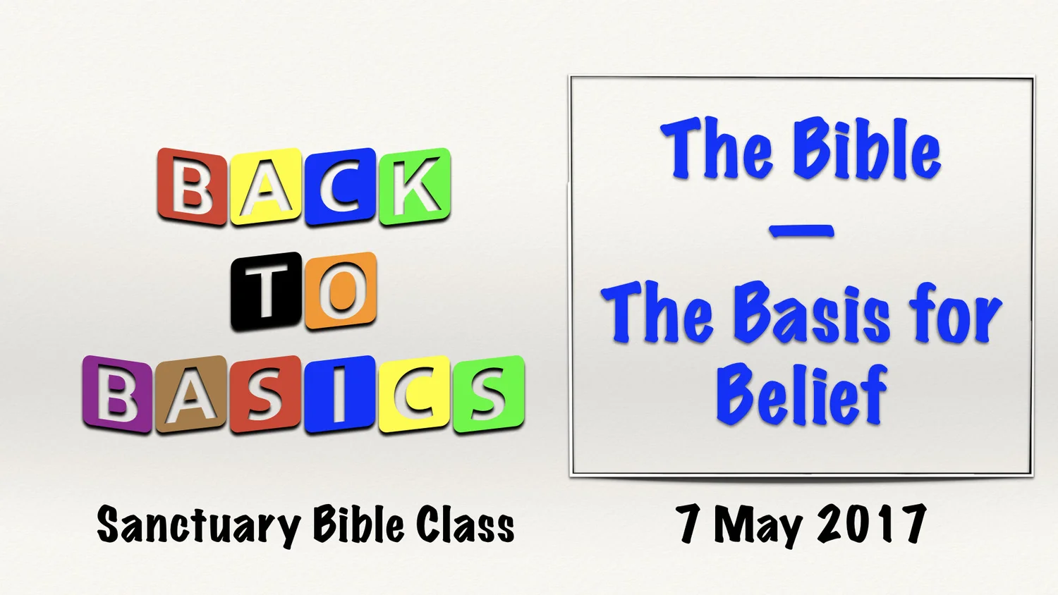 Back To Basics — Foundations of Pentecost