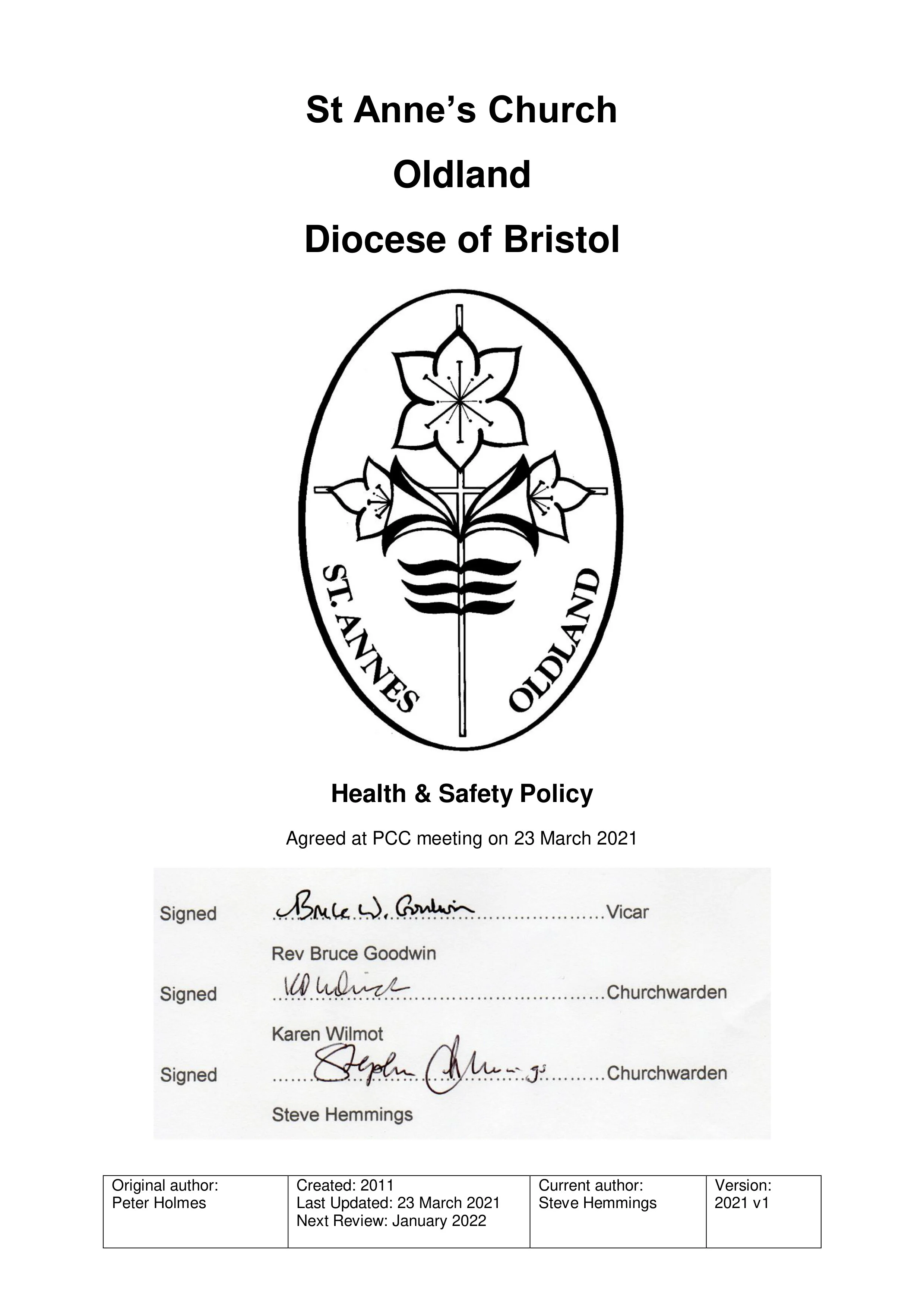 Health & Safety Policy — St. Anne's Church and UCLG