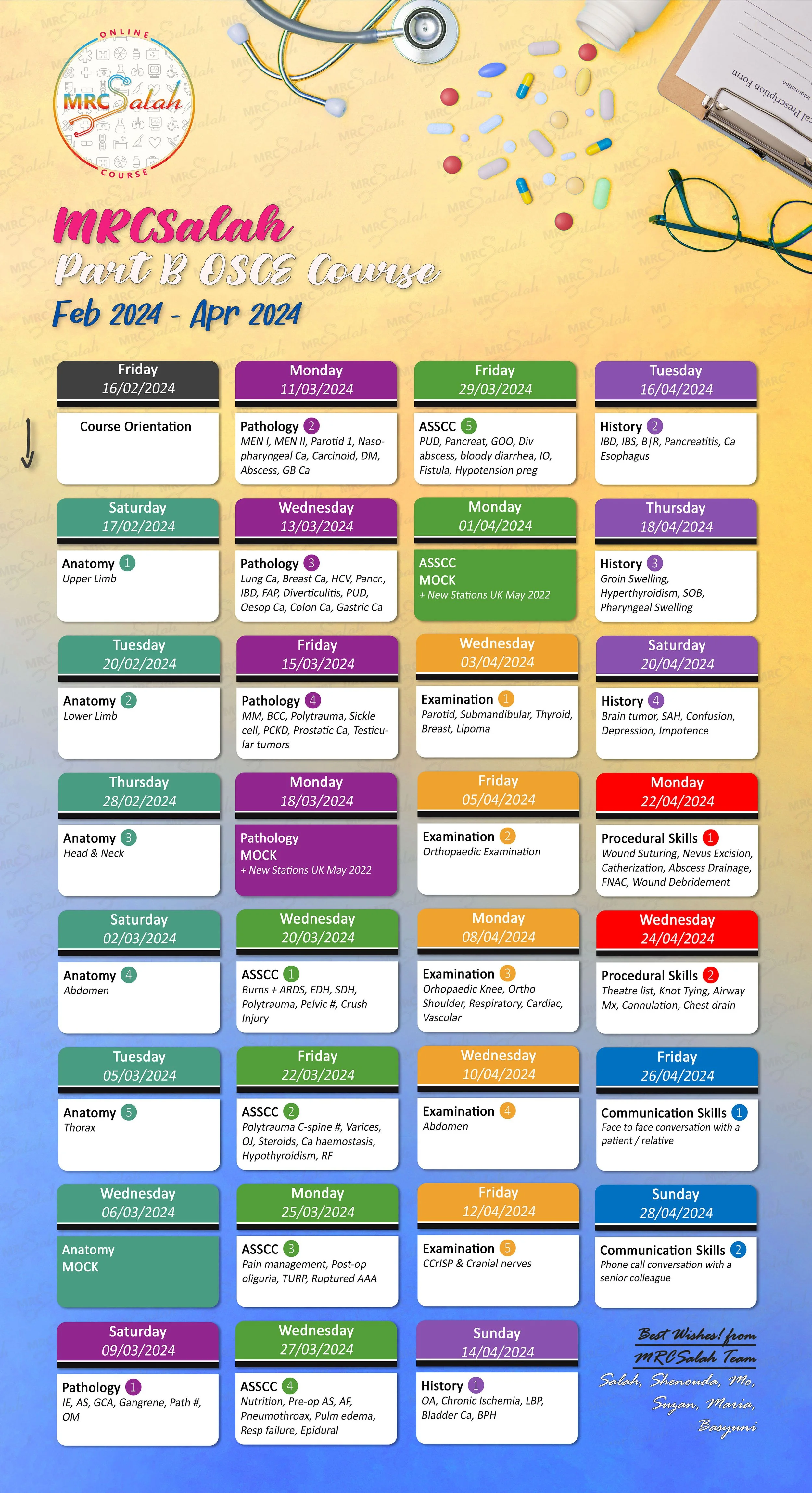 Schedule — MRCSalah Courses