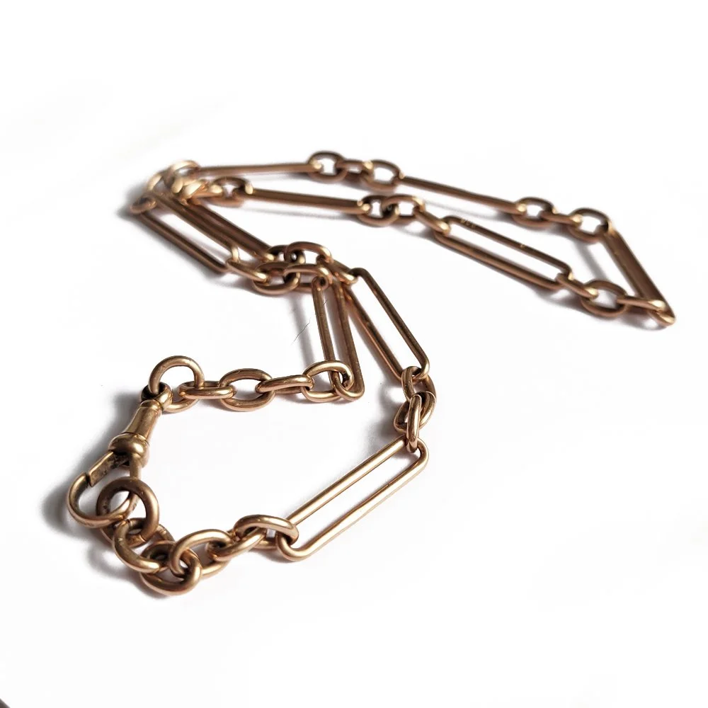 Teeny Tiny 9ct Open Hayseed Link Chain — Jewels Antiqua
